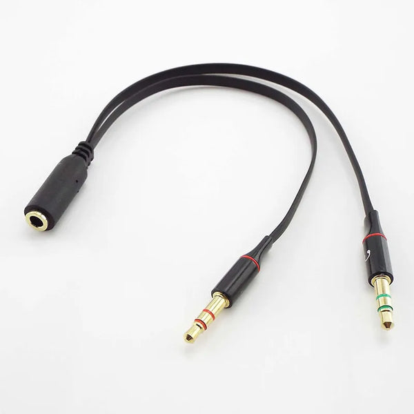 3.5mm Earphone Adapter Headphone Splitter Audio Female To 2 Male Jack ...
